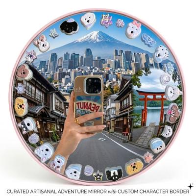 China Customizable Acrylic Dome Mirror Printed For Daily Makeup Travel And Photo Props for sale