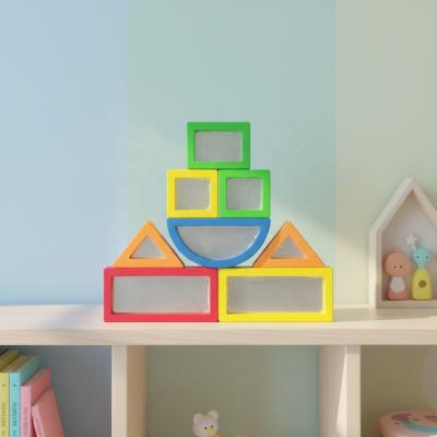 China Soft Custom Die Cut Plastic EVA Framed Moulded Sensory Mirror Blocks For Kids Sensory Play for sale