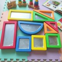 China Soft Custom Die Cut Plastic EVA Framed Moulded Sensory Mirror Blocks For Kids Sensory Play for sale