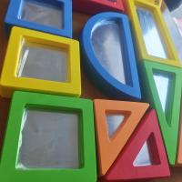 China Soft Custom Die Cut Plastic EVA Framed Moulded Sensory Mirror Blocks For Kids Sensory Play for sale