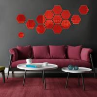 China 1.3mm Thick Red Acrylic Mirror Sheet Square Acrylic Mirror Tiles for DIY Crafts&Home Decor for sale