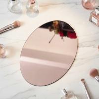 China Oval Rose Gold Acrylic Mirror with Custom Engraved Text Shatterproof Personalized Decorative Mirror for Gifts and Home Decor for sale