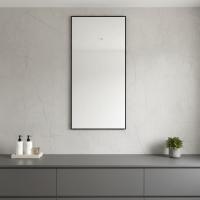 China Rectangular Acrylic Mirror with Black Metal Frame Bathroom Vanity Wall Mirror for sale