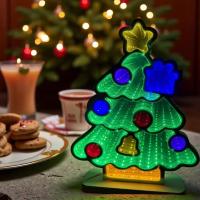 China Acrylic Infinity Mirror Tunnel Light Christmas Decorative Half Mirror Lamp for Holiday Decor for sale