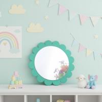 China Flower Shaped Acrylic Mirror  Kids Room Decorative Tabletop Mirror for sale