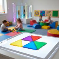 China Colorful Acrylic Equilateral Triangle Tiles Kids Educational Geometry Cognitive Toy for sale
