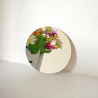China Thickness 2mm Acrylic Silver Round  Silver Mirror Laser Cut  Size 80mm with 3M Adhesive for sale