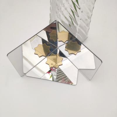 China Shatterproof PS Self Adhesive Mirror Tiles Geometric Modular Irregular DIY Peel Stick for sale