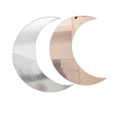 China Crescent Moon Acrylic Mirror Wall Decor Self Adhesive Shatterproof Boho Wall Mirror for sale
