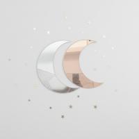 China Crescent Moon Acrylic Mirror Wall Decor Self Adhesive Shatterproof Boho Wall Mirror for sale