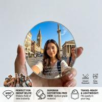 China 7.5cm Acrylic Convex Mirror PMMA Convex Mirror Lens Wide Angle Portable Travel Custom for sale