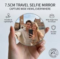 China 7.5cm Mini Round PMMA Convex Selfie Mirror Lightweight Wide Angle Group Photo for sale