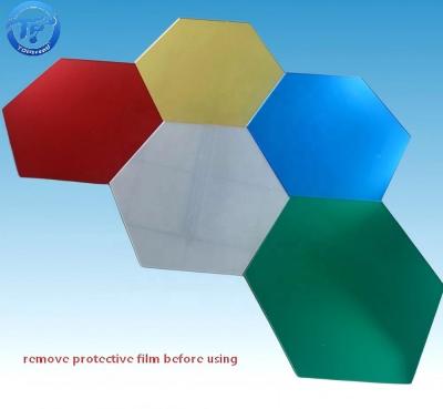China Custom Cut Set 5 Hexagon Acrylic Art Deco Mirror Wall Decor Self-Adhesive Shatterproof Eco-Friendly Laser-Cut Stickers Living for sale
