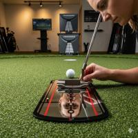 China Lightweight Plastic Sheet Printing Shatterproof Golf Putting Alignment Mirror Training Aid for sale