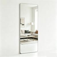 China Rounded Corner Full Length Acrylic Mirror, Shatterproof Wall Mounted Plastic Body Mirror, Large Size Frameless Acrylic Floor Mirror For Bedroom Dorm Home Decor Custom Size for sale
