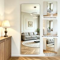 China Rounded Corner Full Length Acrylic Mirror, Shatterproof Wall Mounted Plastic Body Mirror, Large Size Frameless Acrylic Floor Mirror For Bedroom Dorm Home Decor Custom Size for sale