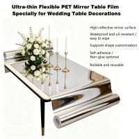 China PET Mirror Table Runner Self-Adhesive Reflective Sheet for Wedding Banquet Event Table Centerpiece Decor for sale