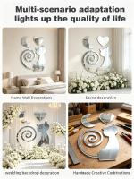 China Custom Cut Irregular Acrylic Mirror Sheet Cat Moon & Heart Shaped Mirror Cutouts for Wall Decor for sale