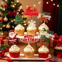 China Merry Christmas Acrylic Plastic Sheets Acrylic Cake Topper Customizable For Party for sale