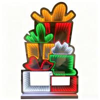 China Stacked Gift Box Shaped Infinity Mirror LED Light For Christmas Decorative for sale