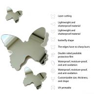 China Irregular Custom Cut Silver Mirror Acrylic Sheet Butterfly Acrylic Mirror Decorative Mirror Pieces for sale