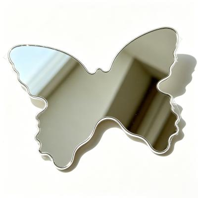 China Irregular Custom Cut Silver Mirror Acrylic Sheet Butterfly Acrylic Mirror Decorative Mirror Pieces for sale