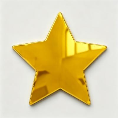 China Gold Five Point Star Acrylic Mirror Sheet Laser Cut Irregular Star Shape Acrylic Mirror Ornament for sale