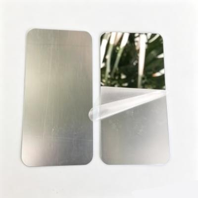 China Wholesale Rounded Rectangle Silver PET Mirror Sheet RoHS Wedding Banquet Backdrop Ceiling Decor Craft Ornament Raw Material for sale