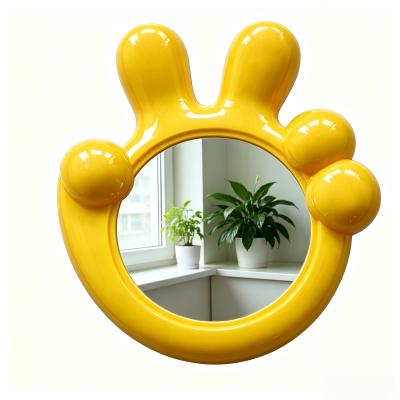 China Cute Palm Mirror PS Mirror Sheet Safe Custom Plastic Mirror For Kindergarten Playhouse Toy for sale