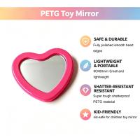 China Bulk Supply Pre-Cut Heart PETG Mirror Sheet Anti Scratch Safe Kids Toy Mirror Material Custom Size PETG Reflective Film For Toy Store Gift Box Filler Production for sale