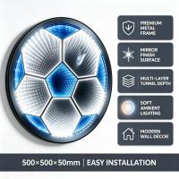 China Blue White LED Infinity Mirror Football Infinity Mirror Light Bar Soccer Gym Cave Decor for sale