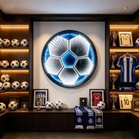 China Blue White LED Infinity Mirror Football Infinity Mirror Light Bar Soccer Gym Cave Decor for sale