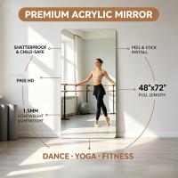 China Wholesale Large Shatterproof Acrylic Full Length Dance Mirror Wall Mount Unbreakable Plastic Frameless Studio Mirror For Ballet Dance Studio Gym Yoga Fitness Training Room Commercial Wall Mirror for sale