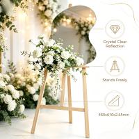 China Irregular Wavy Polystyrene Mirror Sheet Wedding Welcome Sign Customizable for sale