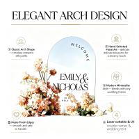 China Lightweight Arch Acrylic Plaque Stand UV Printed For Wedding Table Decor for sale