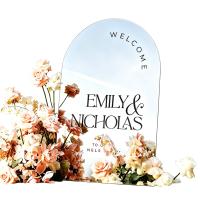 China Lightweight Arch Acrylic Plaque Stand UV Printed For Wedding Table Decor for sale