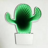 China Cactus Infinity Mirror LED Light For Cafe Boutique Bar Interior Decor for sale