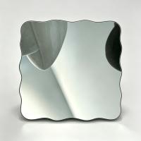 China Wholesale Shatterproof Wavy Square PETG Mirror Sheet with Custom Die Cut and Vacuum Silver Coating for Home Decor for sale