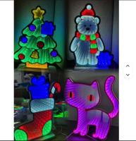 China Christmas Tree LED Infinity Mirror String Light TP-QCJ 4.5 Inch Custom Multicolor Indoor Hanging Ground Insert Holiday Decor OEM Wholesale for sale
