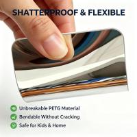 China Wholesale Flexible Bendable Silver PETG Mirror Sheet With Protective Film Shatterproof Plastic Reflective Panel For Sign Making Wedding Salon Wall Decor Wholesale Supplier for sale