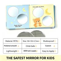 China Wholesale Round PETG Mirror Sheet Shatterproof Safety Plastic Reflective Disc With Protective Film Custom Die Cut Raw Material For Baby Board Book Kids Montessori Toy for sale