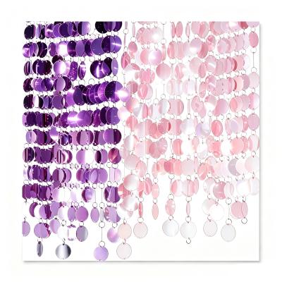 China Multiple Colors Unbreakable Flexible Mirror PET Circular Hanging Mirror Sequin Strand for sale