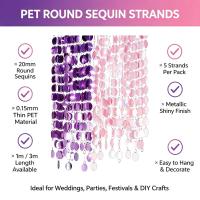 China Multiple Colors Unbreakable Flexible Mirror PET Circular Hanging Mirror Sequin Strand for sale