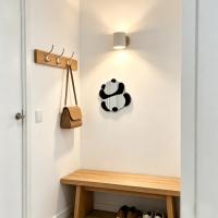 China Panda Shaped Acrylic Mirror Sheet Animal Shaped Mirrors For Kids Bedroom Nursery for sale