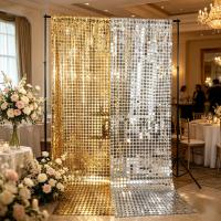 China Shimmer Unbreakable Flexible Mirror PET Mirror Sheet Reflective Sequins Backdrop Curtain for sale