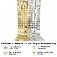 China Shimmer Unbreakable Flexible Mirror PET Mirror Sheet Reflective Sequins Backdrop Curtain for sale