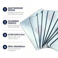 China Rounded Unbreakable Flexible Mirror Silver Rectangle PC Mirror Sheet For Sensory Book for sale
