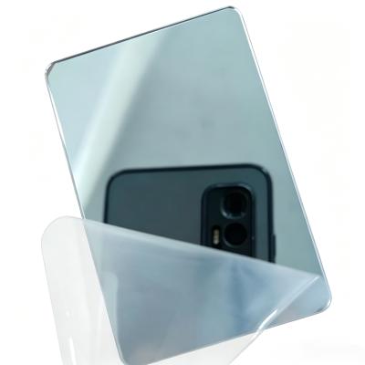 China Rectangle Silver PS Mirror Sheet With Protective Film Custom Plastic Mirror For Wall Decor for sale