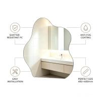 China Wholesale Irregular Wavy Cloud Shape Anti Fog PC Mirror Shatterproof Plastic Wall Mount Bathroom Mirror Frameless Unbreakable Vanity Mirror For Hotel Home Washroom Decor for sale