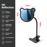 China Clip On Privacy Desk Bear Shaped Mirror Flexible Gooseneck Anti Peep For Office for sale